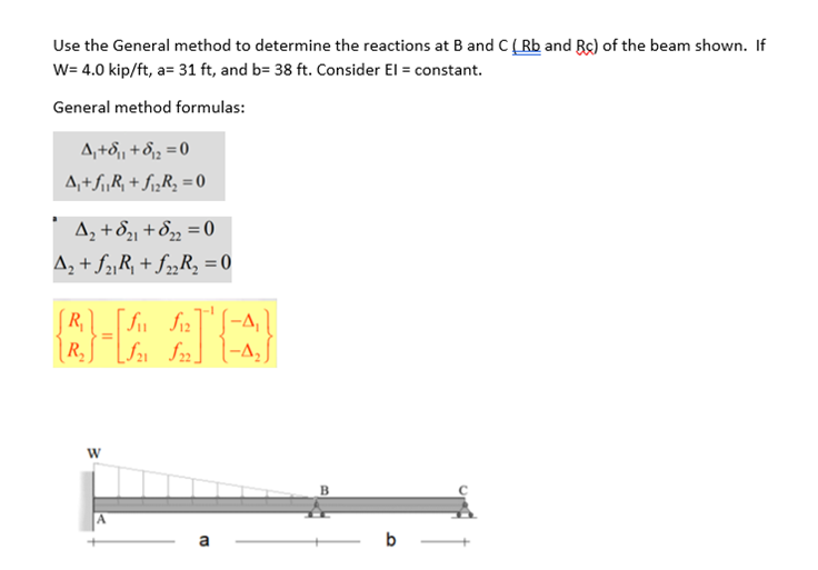 Solved Use the General method to determine the reactions at | Chegg.com