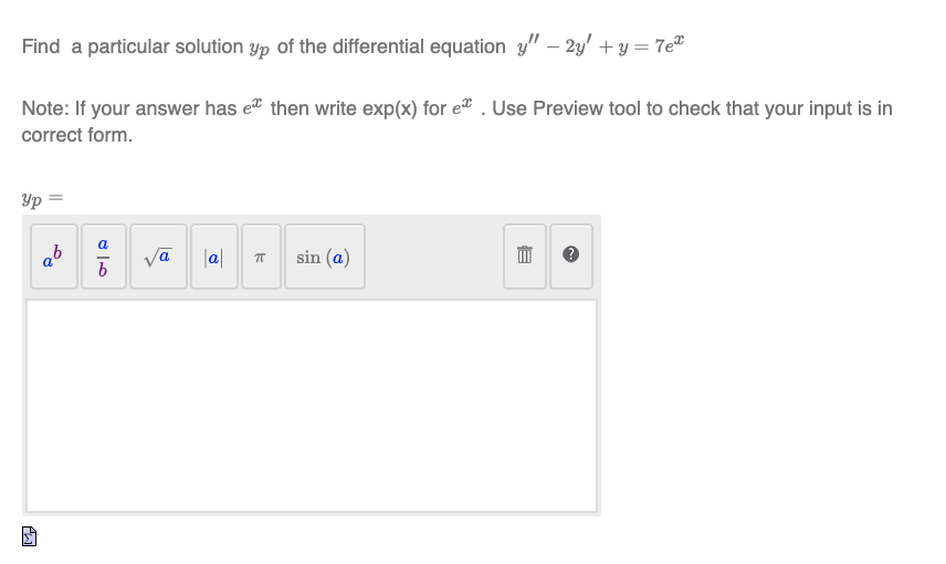 Solved Find a particular solution yp of the differential | Chegg.com