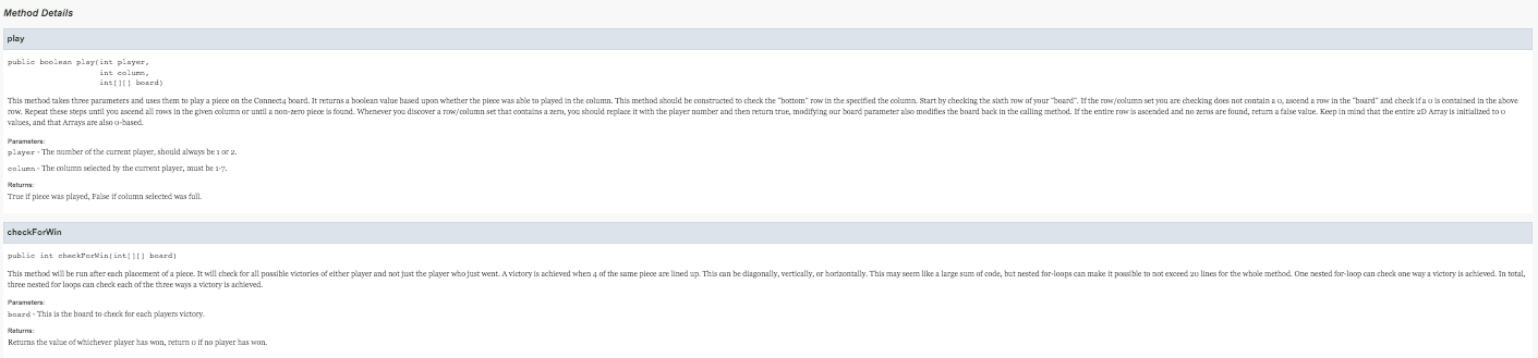 Solved JAVA: Use the javadoc to implement the required | Chegg.com