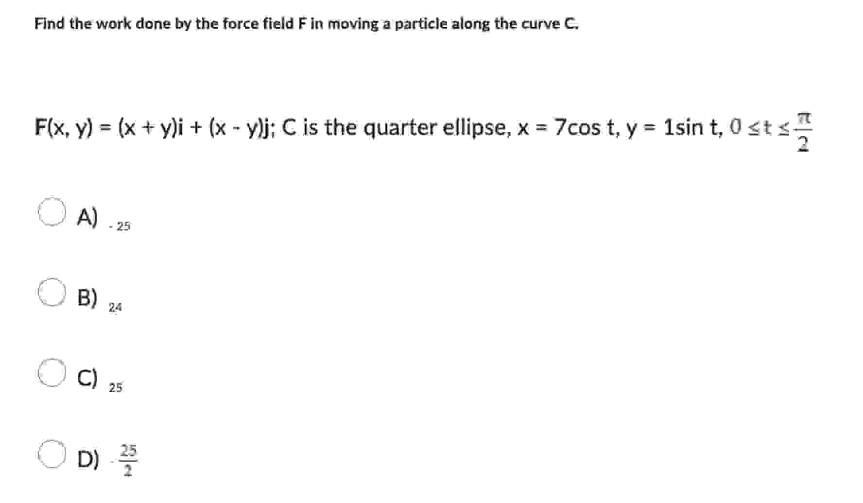 Solved Find the work done by the force field F ﻿in moving a | Chegg.com