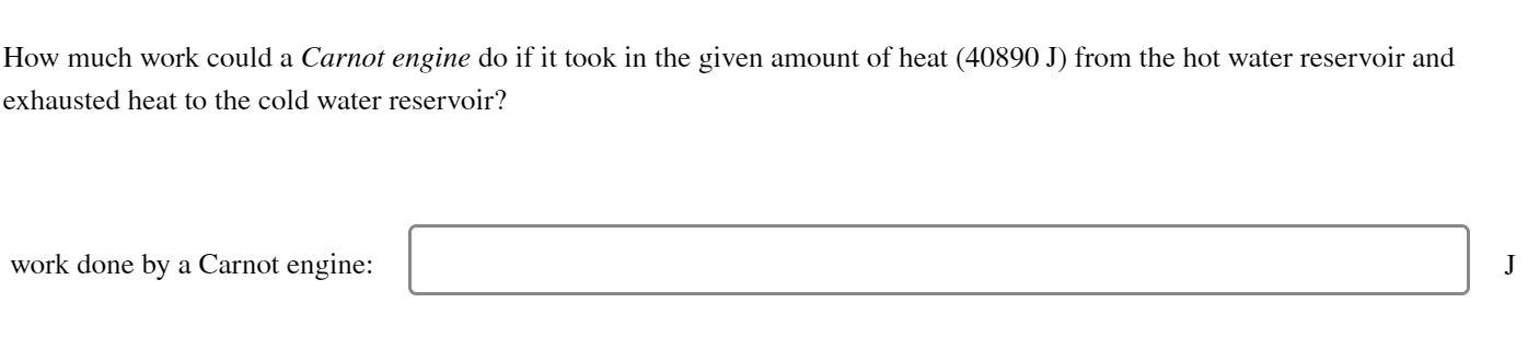 Solved Suppose that there are two very large reservoirs of | Chegg.com