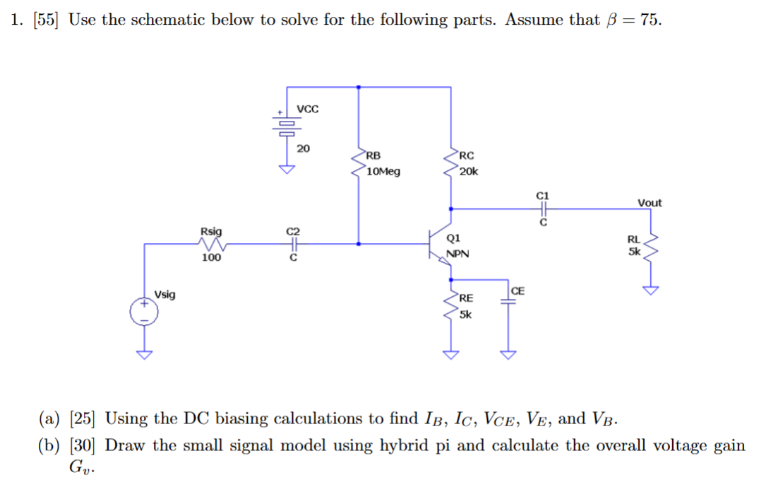 Solved [55] ﻿Use the schematic below to ﻿solve for the | Chegg.com