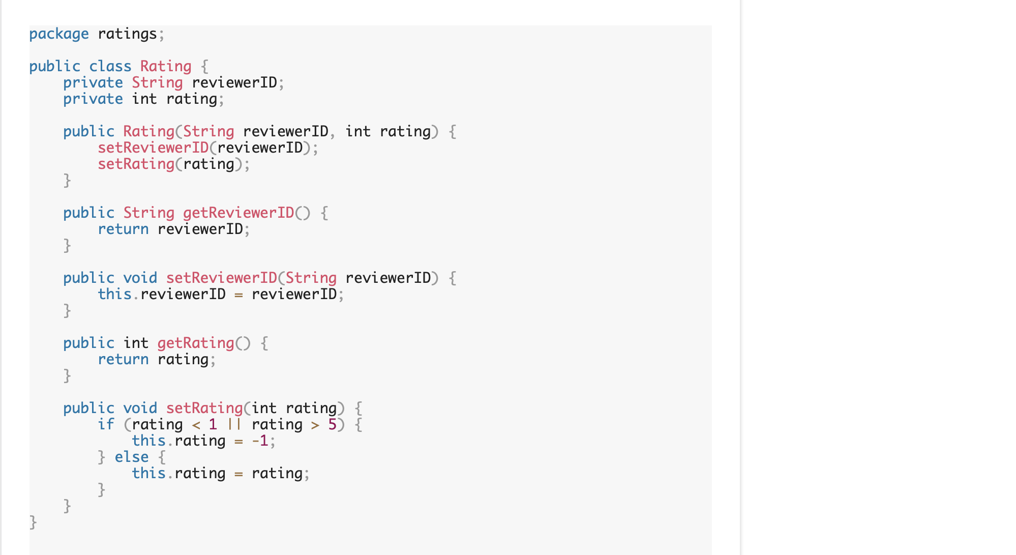 Solved package ratings; public class Song \{ private String | Chegg.com