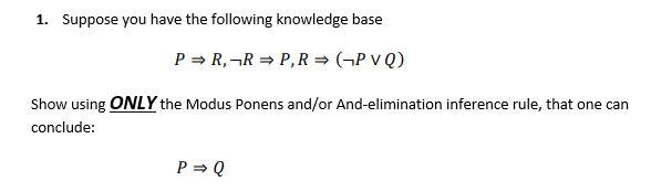 Solved 1. Suppose you have the following knowledge base | Chegg.com