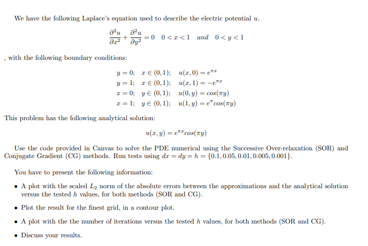 We have the following Laplace's equation used to | Chegg.com