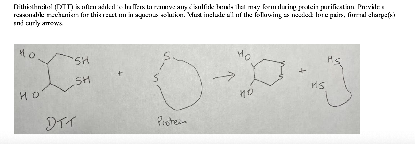 Solved Dithiothreitol (DTT) is often added to buffers to | Chegg.com