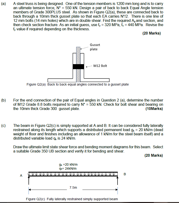 (a) A steel truss is being designed. One of the | Chegg.com