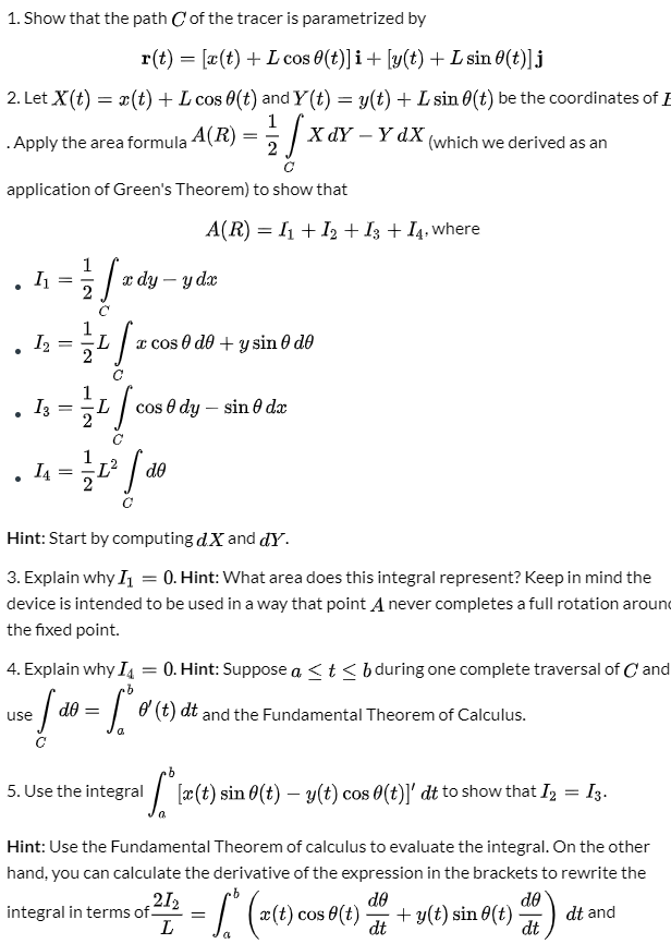 1. Show that the path of the tracer is parametrized | Chegg.com