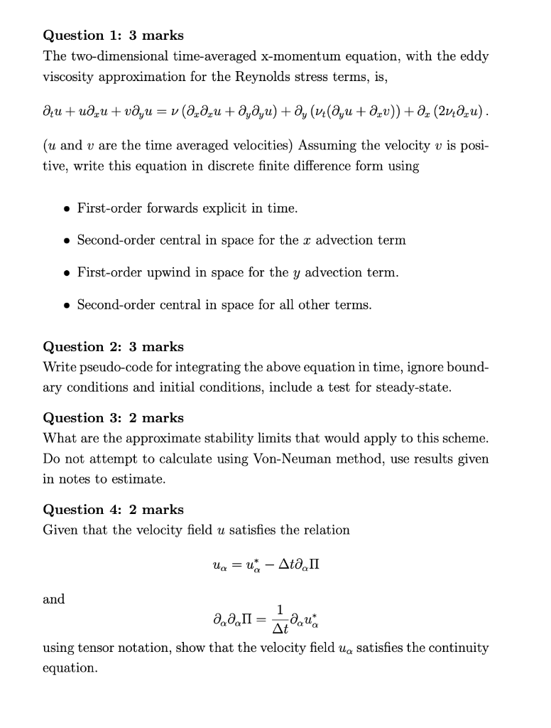 Solved Question 1: 3 marks The two-dimensional time-averaged | Chegg.com