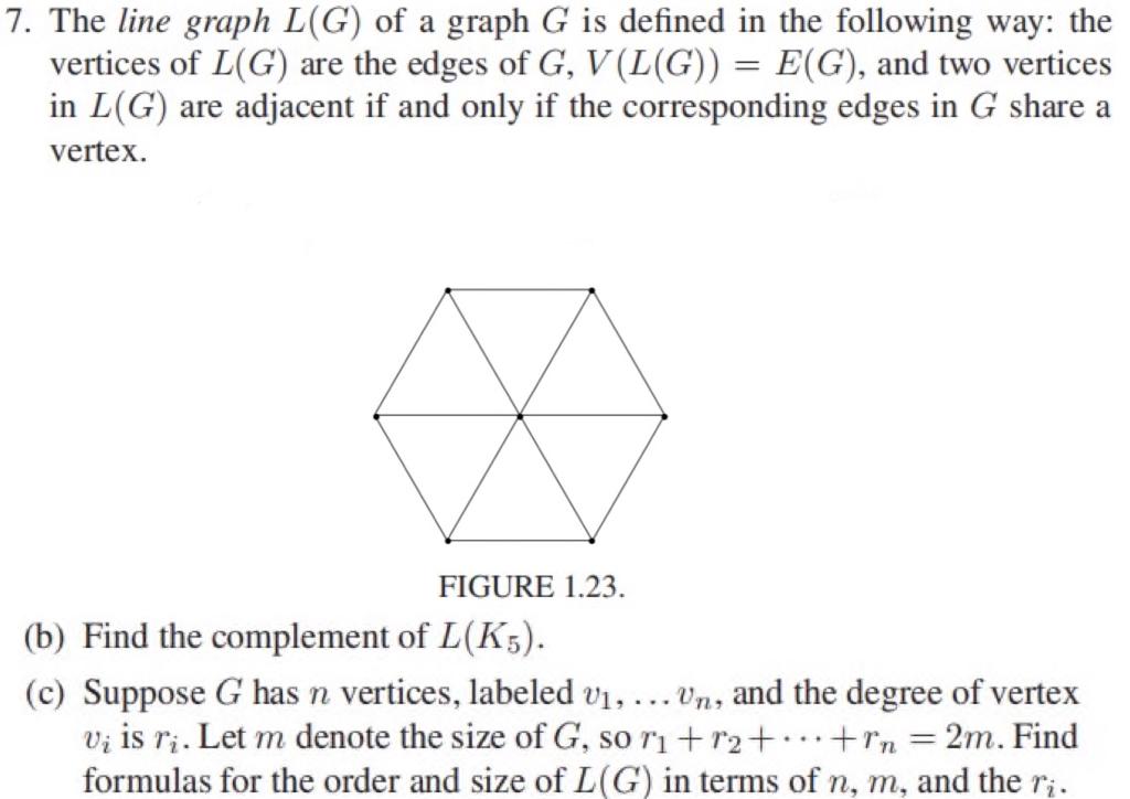 Solved The line graph L(G) of a graph G is defined in the | Chegg.com