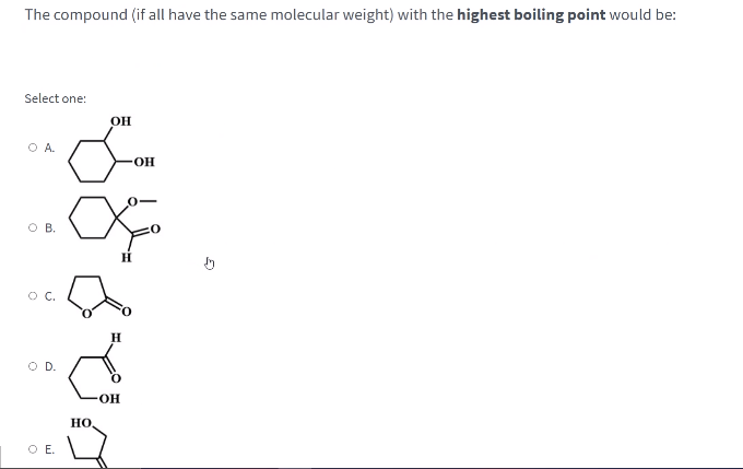 Solved The compound (if all have the same molecular weight) | Chegg.com