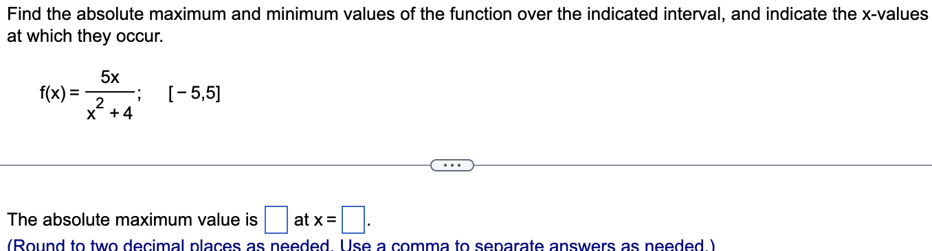 Solved Find the absolute maximum and minimum values of the | Chegg.com