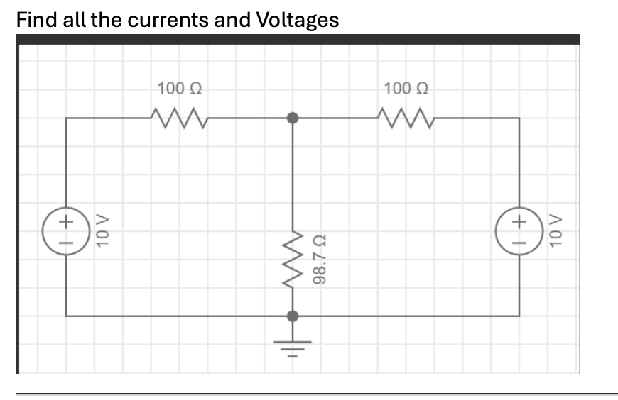 Find all the currents and voltages in this circuit. | Chegg.com