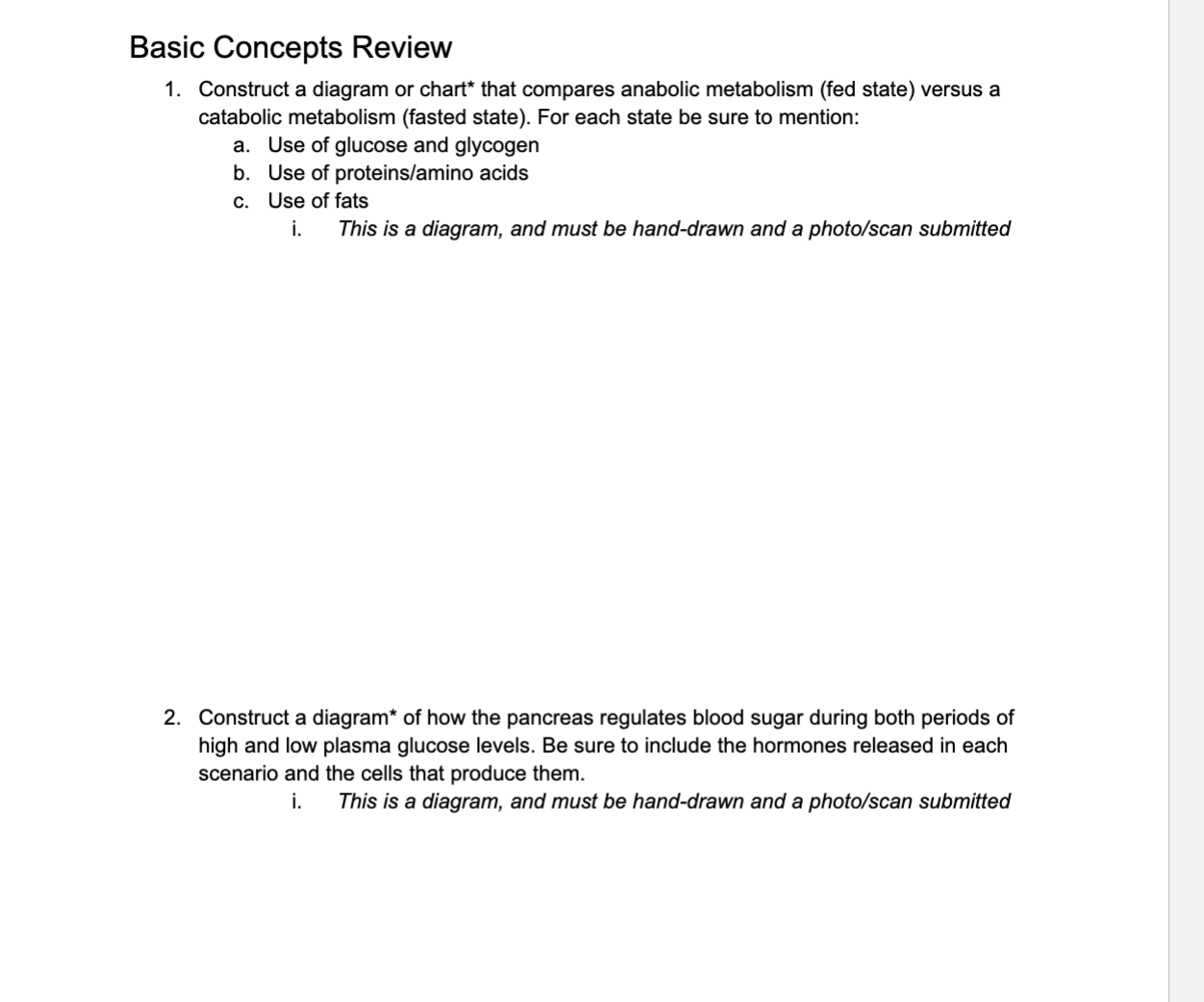 Solved Basic Concepts Review 1. Construct a diagram or chart | Chegg.com