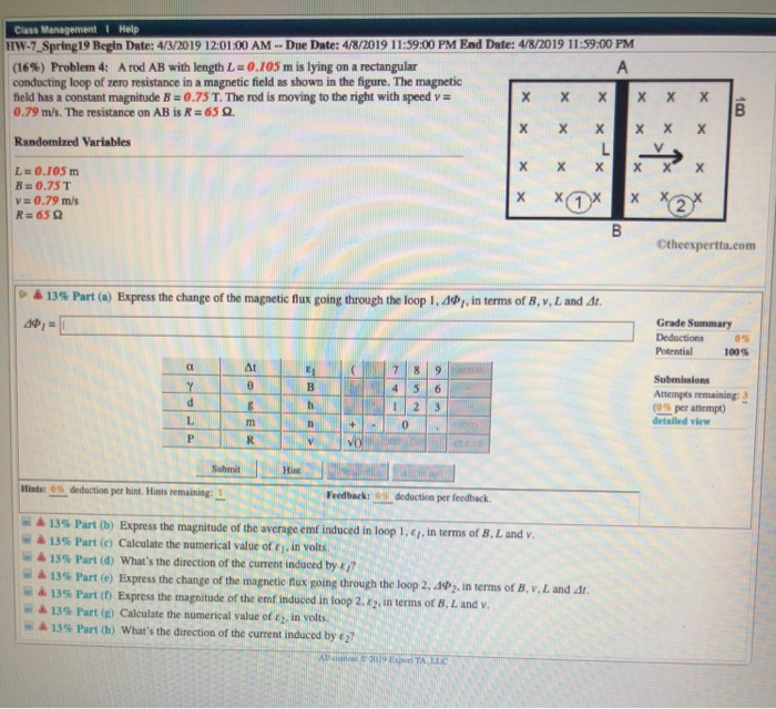 Solved Class Management I Help HW-7 Spring19 Begin Date: | Chegg.com