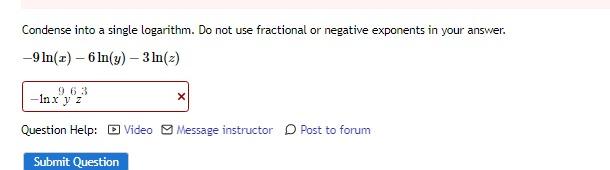 Solved Condense into a single logarithm. Do not use | Chegg.com