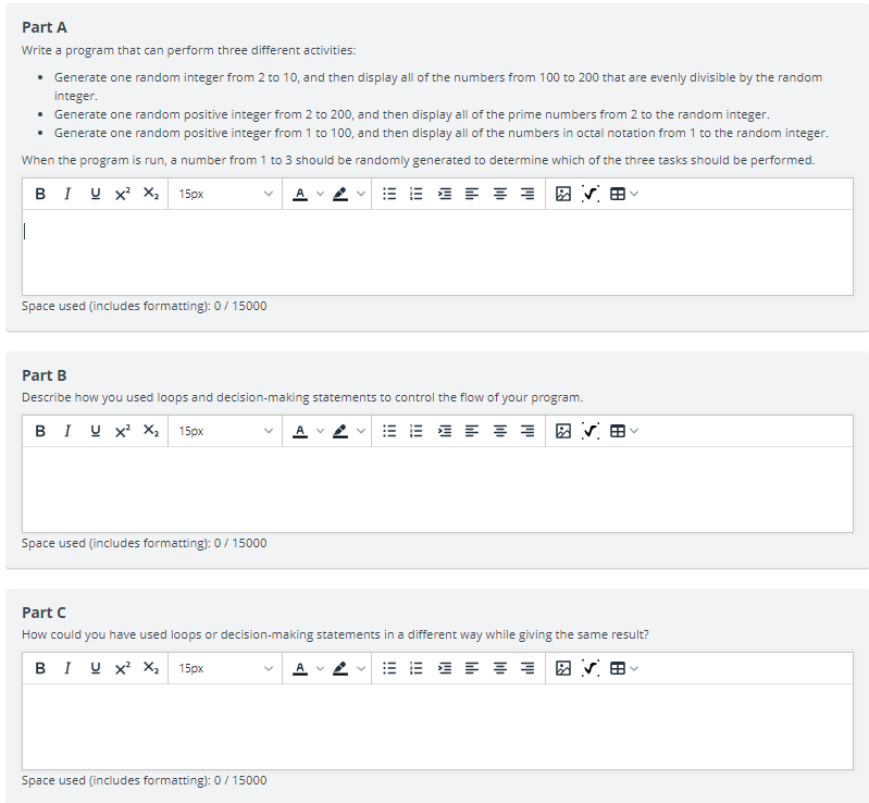 Solved Part A Write a program that can perform three | Chegg.com