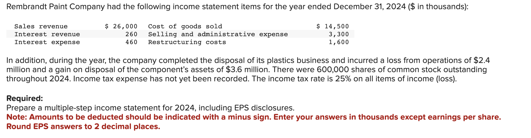 Solved In addition, during the year, the company completed | Chegg.com
