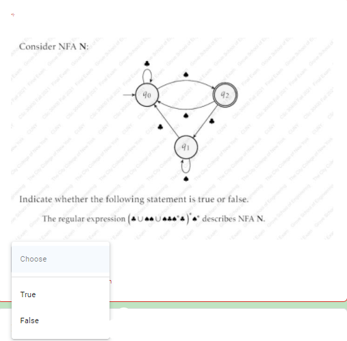 Solved Consider NFA N: 40 91 Indicate whether the following | Chegg.com