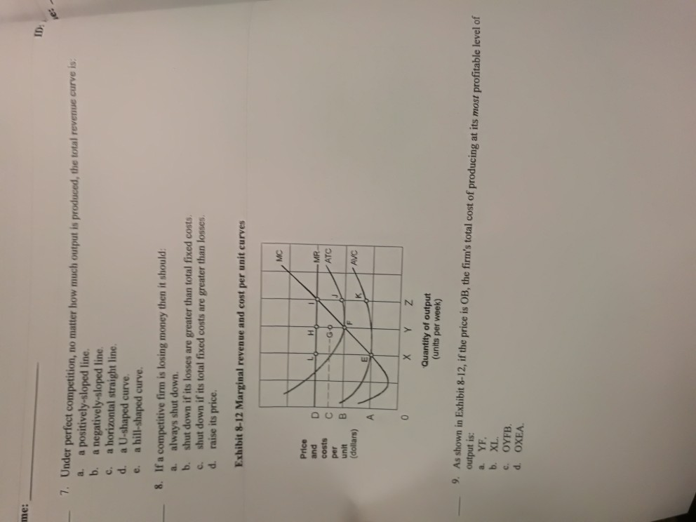 Solved me: ID. 7. Under perfect competition, no matterhow | Chegg.com