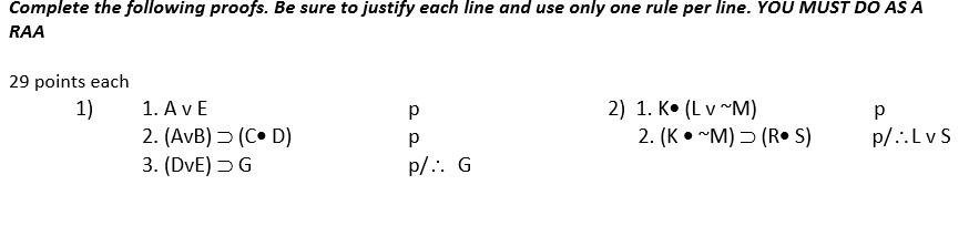 Solved Sentential/Propositional Logic Rules First 3 Valid | Chegg.com