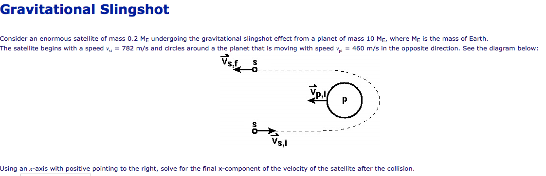 Solved Gravitational Slingshot Consider an enormous | Chegg.com