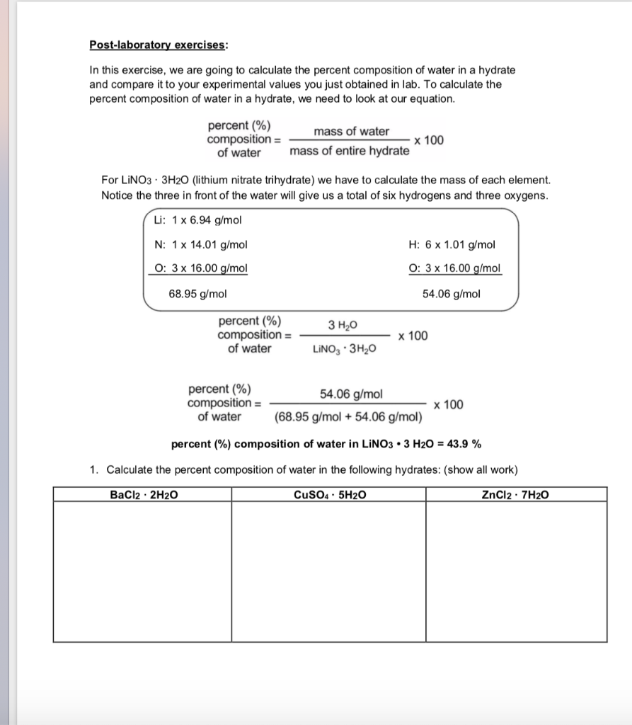 Solved Post-laboratory exercises: In this exercise, we are | Chegg.com