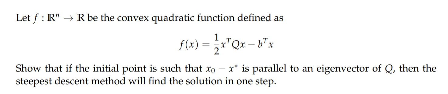 Solved Let f : R" → R be the convex quadratic function | Chegg.com