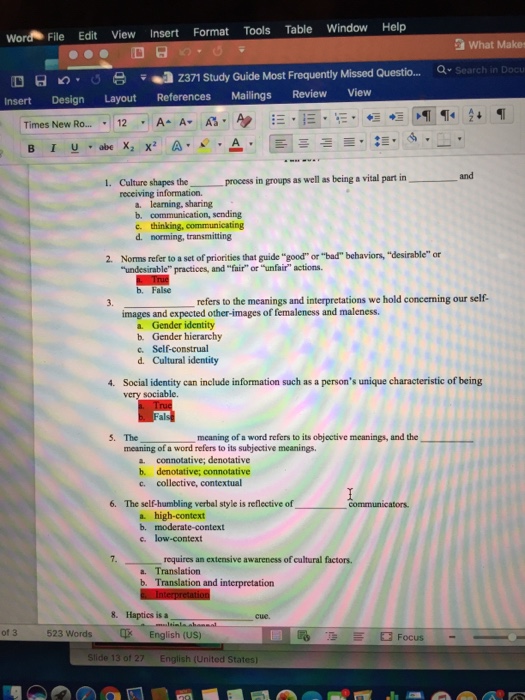 Solved Word File Edit View Insert Format Tools Table Window | Chegg.com
