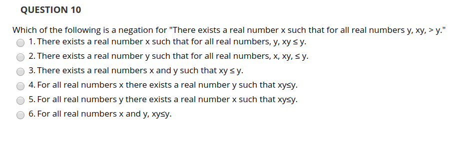 Solved QUESTION 10 Which of the following is a negation for | Chegg.com