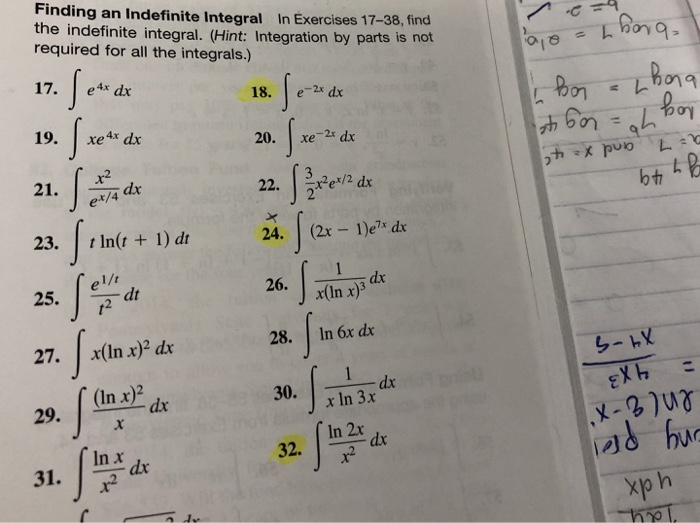 Solved Finding an Indefinite Integral In Exercises 17-38, | Chegg.com
