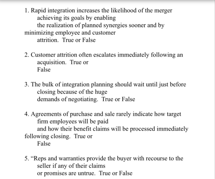 Solved 1. Rapid integration increases the likelihood of the | Chegg.com