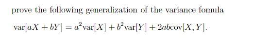 Solved prove the following generalization of the variance | Chegg.com