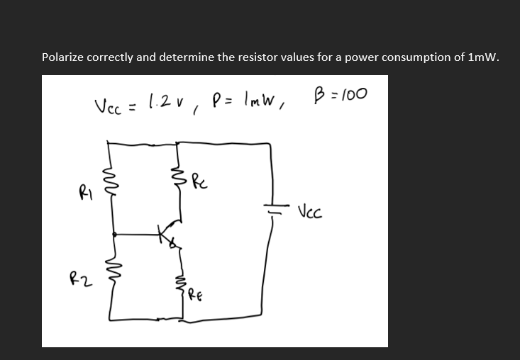 Solved Polarize correctly and determine the resistor values | Chegg.com