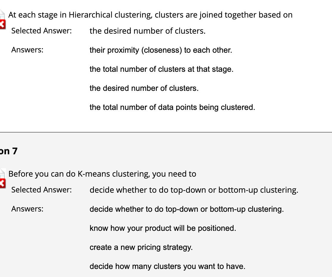 Solved At each stage in Hierarchical clustering, clusters | Chegg.com