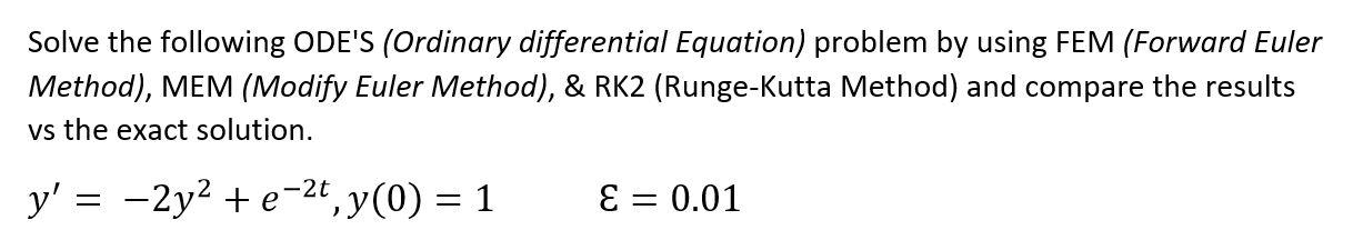 Solved Solve the following ODE'S (Ordinary differential | Chegg.com