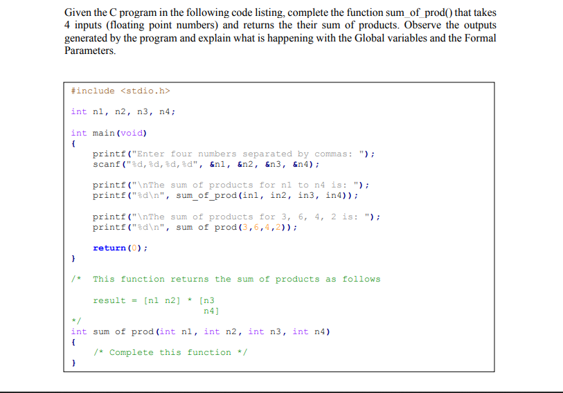 Solved Given the program in the following code listing, | Chegg.com