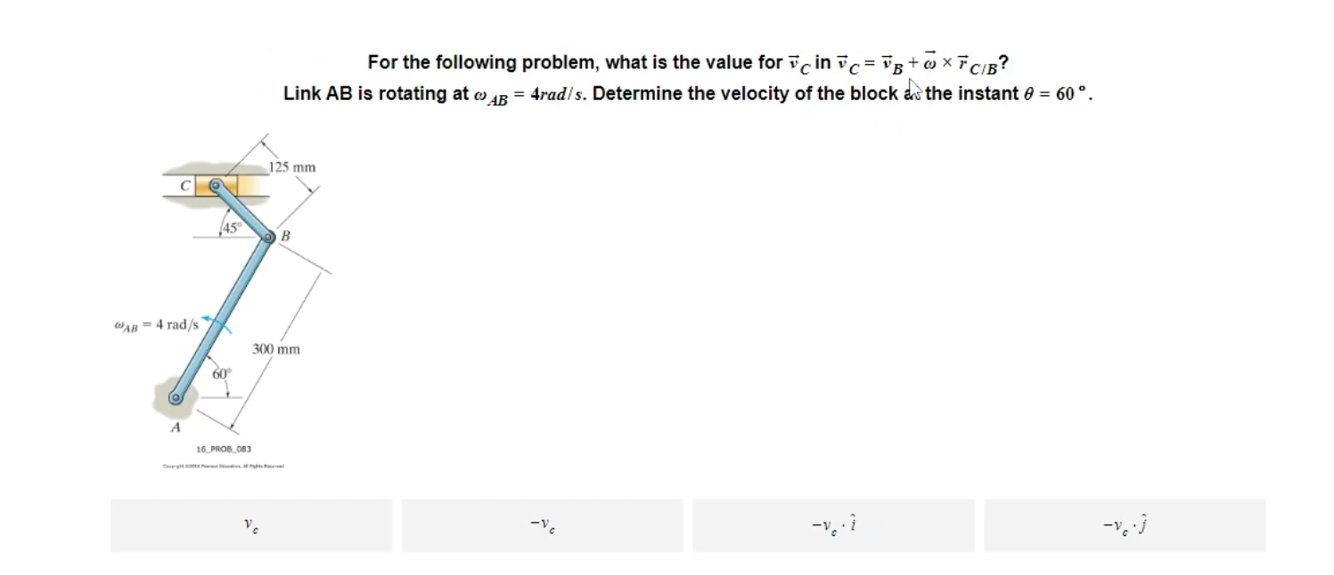 Solved For the following problem, what is the value for vC | Chegg.com