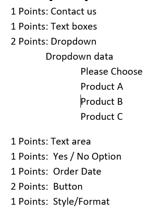 Solved 1 Points: Contact us 1 Points: Text boxes 2 Points: | Chegg.com