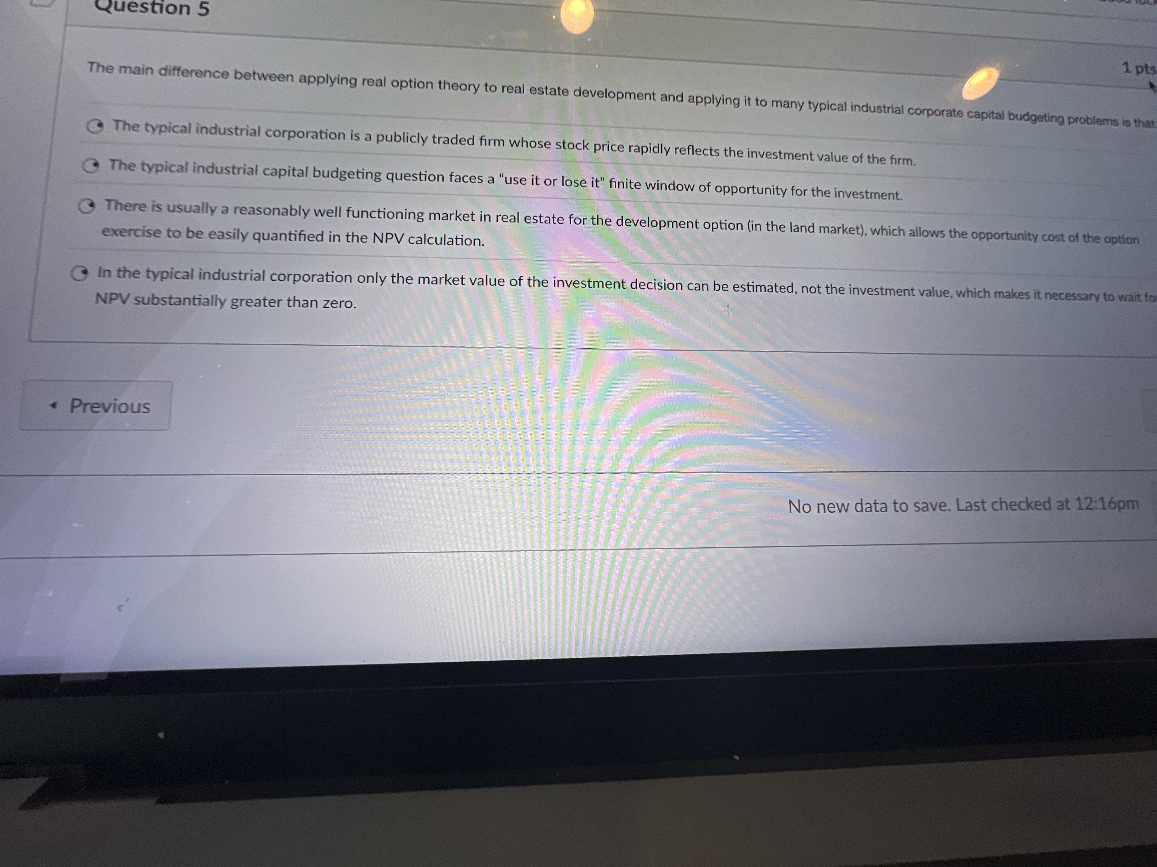 Solved The main difference between applying real option | Chegg.com