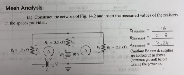 Solved Mesh Analysis (a) Construct the network of Fig. 14.2 | Chegg.com