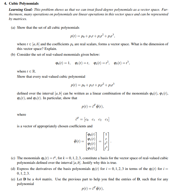 4. Cubic Polynomials Learning Goal: This problem | Chegg.com