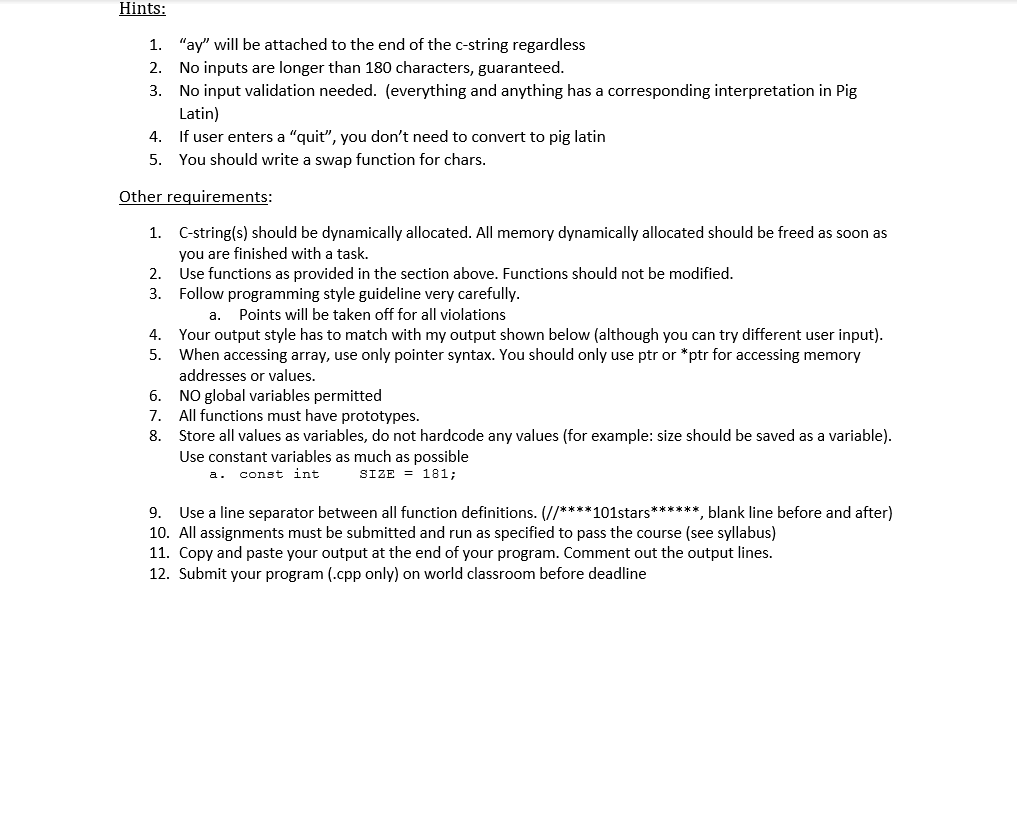 Solved Program Description: This is a not an ordinary Pig | Chegg.com