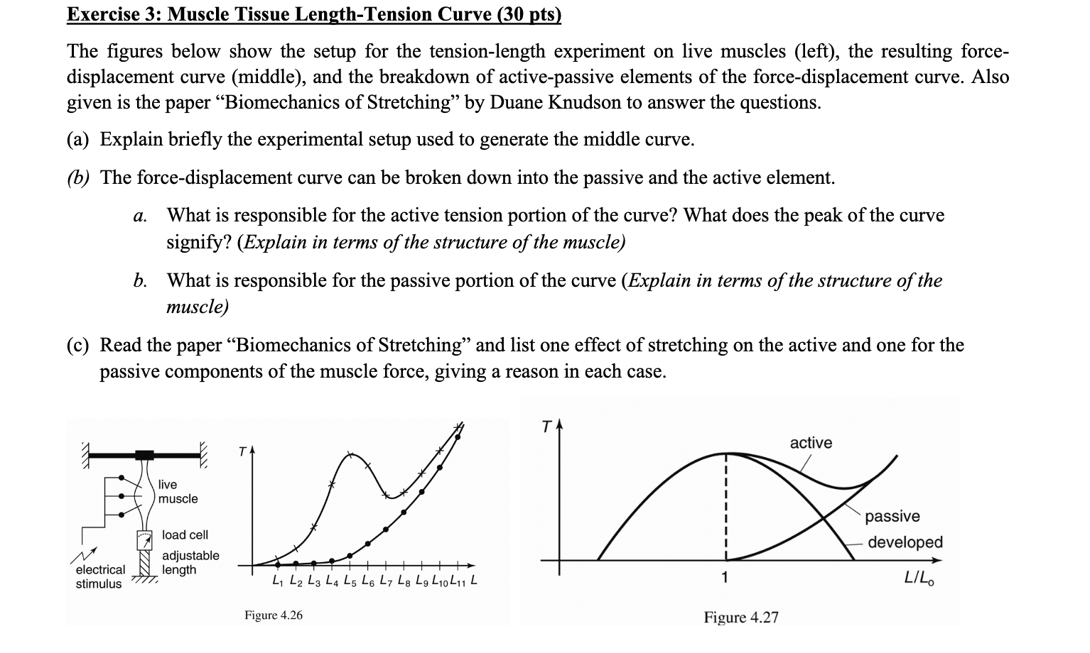 Solved Exercise 3: Muscle Tissue Length-Tension Curve (30 | Chegg.com
