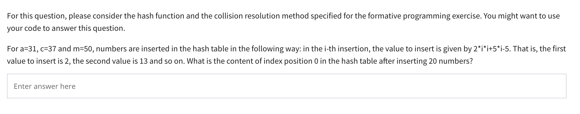 Solved For This Question Please Consider The Hash Function 