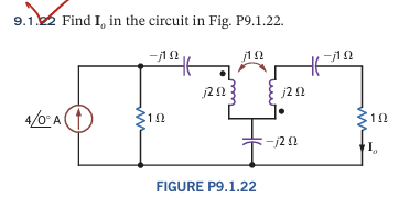 Solved 9.1.22 ﻿Find I0 in ﻿the circuit in ﻿Fig. P9.1.22. | Chegg.com