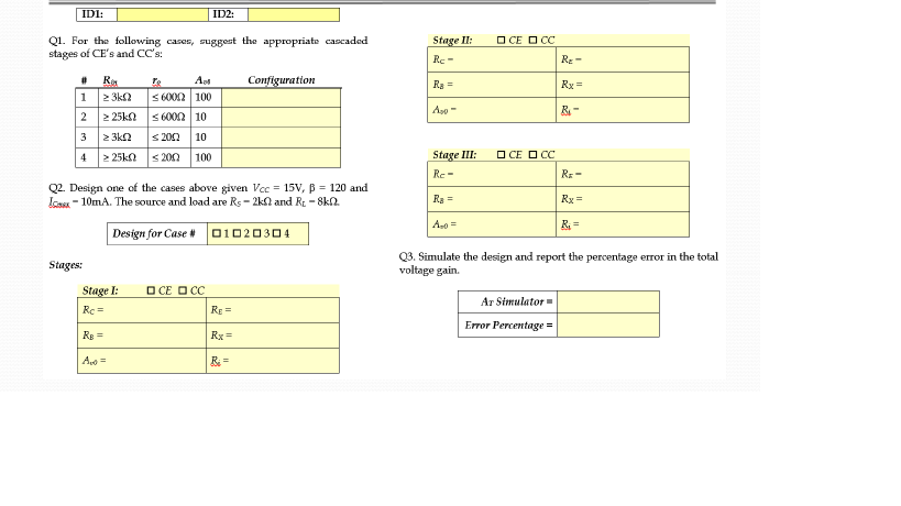 Solved IDI: ID2: О СЕ ОСС Q1. For the following cases, | Chegg.com