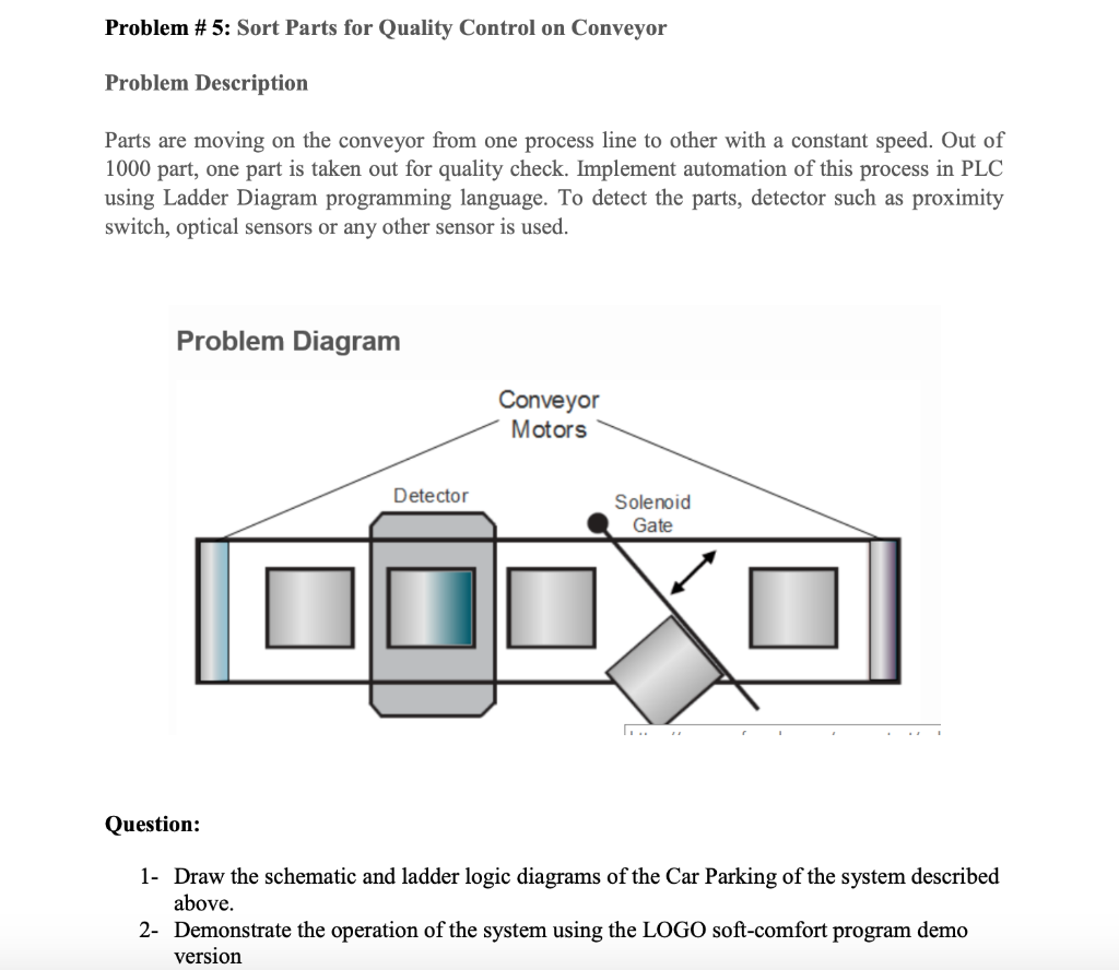 Problem #5: Sort Parts for Quality Control on | Chegg.com
