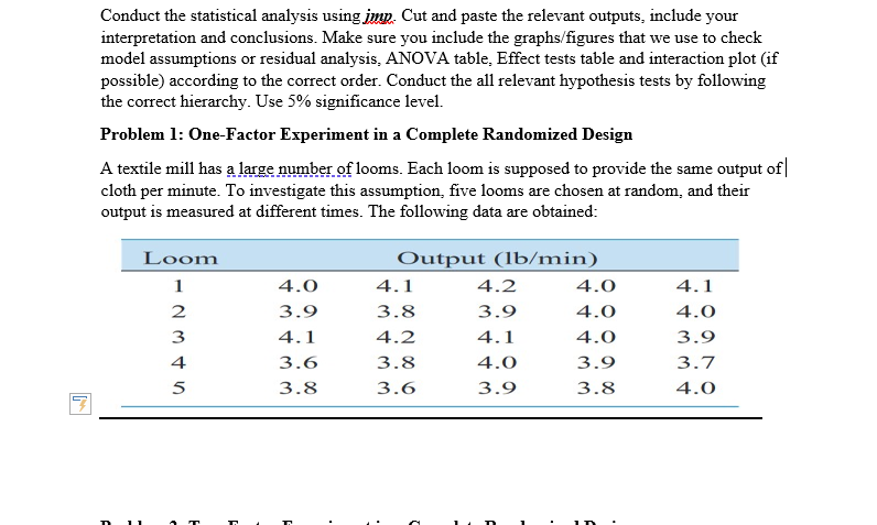 Solved Conduct the statistical analysis using imp. Cut and | Chegg.com
