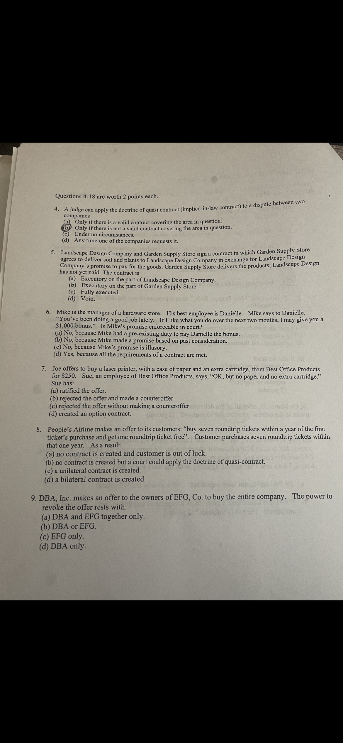 Solved Questions 4-18 ﻿are worth 2 ﻿points each.A judge can | Chegg.com